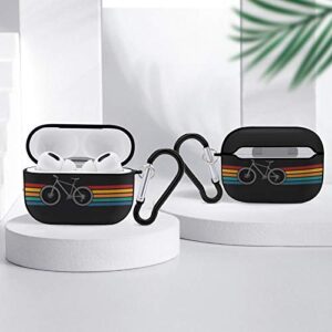 Retro Cycling Bicycle Airpods Case Cover for Apple AirPods Pro Cute Airpod Case for Boys Girls Silicone Protective Skin Airpods Accessories with Keychain