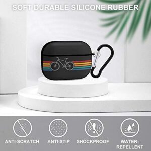 Retro Cycling Bicycle Airpods Case Cover for Apple AirPods Pro Cute Airpod Case for Boys Girls Silicone Protective Skin Airpods Accessories with Keychain