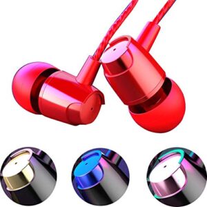 Heave Universal in Earphone,3.5mm Stereo Headphones Deep Bass in-Ear Ear Buds Built-in Microphone for Computer Gaming Workout Blue