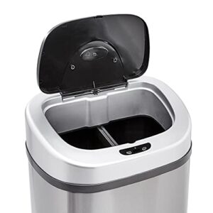 Amazon Basics Automatic Hands-Free Stainless Steel Trash Can - 80-Liter, 2 Bins