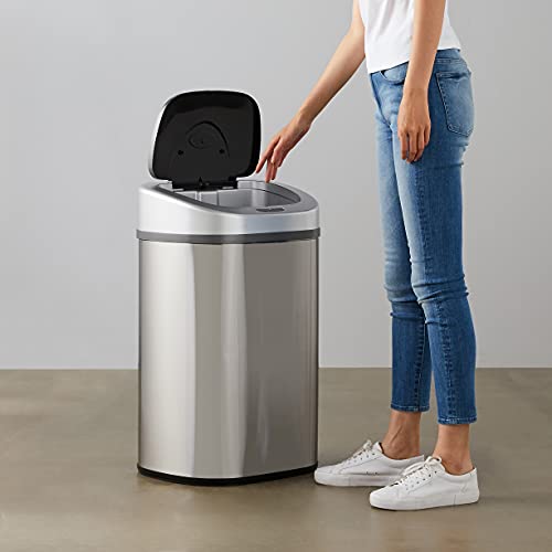 Amazon Basics Automatic Hands-Free Stainless Steel Trash Can - 80-Liter, 2 Bins