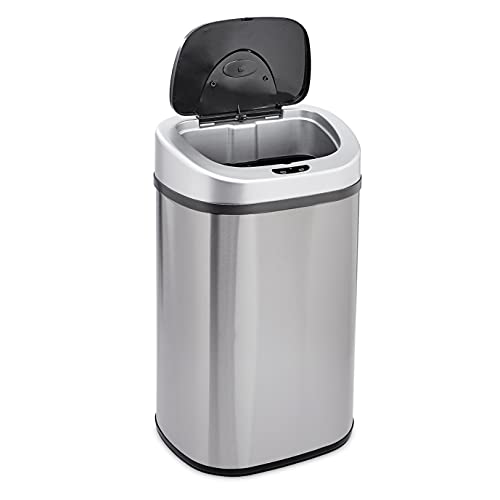 Amazon Basics Automatic Hands-Free Stainless Steel Trash Can - 80-Liter, 2 Bins