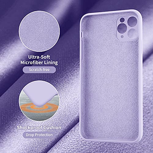 Cordking iPhone 11 Pro Max Case, Silicone Ultra Slim Shockproof Phone Case with Soft Anti-Scratch Microfiber Lining,[Enhanced Camera Protection], 6.5 inch, Clove Purple