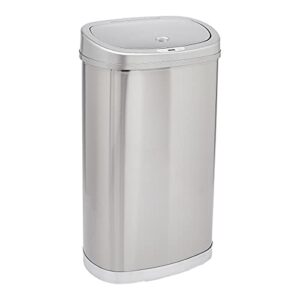 amazon basics automatic hands-free stainless steel trash can - 50-liter, 2 bins