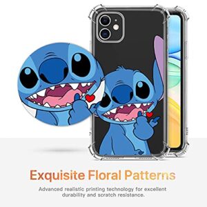 MCCAIE iPhone 11case Compatible with Women,iPhone 11case Cute Cartoon Stitch Character Soft TPU Case and Shockproof Transparent Protective iPhone 11 Cover Case (6.1 Inches)