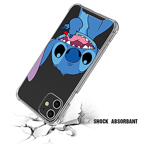 MCCAIE iPhone 11case Compatible with Women,iPhone 11case Cute Cartoon Stitch Character Soft TPU Case and Shockproof Transparent Protective iPhone 11 Cover Case (6.1 Inches)