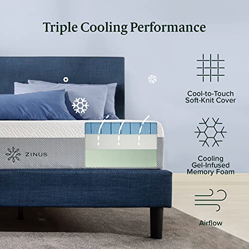 ZINUS 12 Inch Ultra Cooling Gel Memory Foam Mattress / Cool-to-Touch Soft Knit Cover / Pressure Relieving / CertiPUR-US Certified / Bed-in-a-Box / All-New / Made in USA, Queen