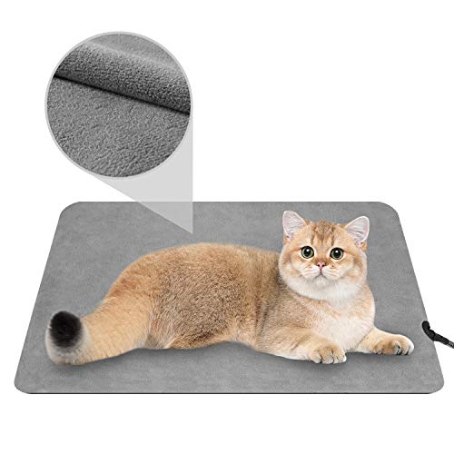 FluffyDream Pet Heating Pad for Dogs and Cats Indoor Warming Mat Electric Heating Pad with Chew Resistant Steel-Wrapped Cord and Soft Cover