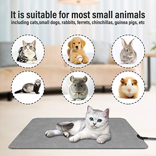 FluffyDream Pet Heating Pad for Dogs and Cats Indoor Warming Mat Electric Heating Pad with Chew Resistant Steel-Wrapped Cord and Soft Cover