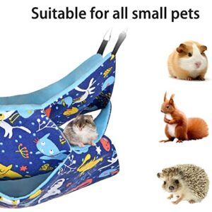 Petmolico Ferret Hammock, Triple Layer Small Animal Swinging Hanging Hammock Pet Cage Accessories for Sugar Glider Squirrel Guinea Pigs Ferret Rat Hamster, Cat Pattern