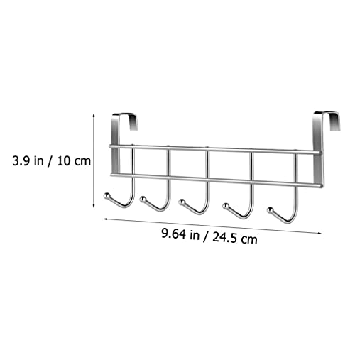 Garneck 2pcs Over The Door Hooks Stainless Steel Towel Hook Coat Hanger Rack for Hanging Bags Hat Belt Scarves Leashes Hallway Entryway Office