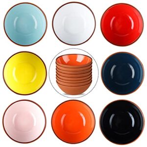 ymasins small bowls, terracotta pinch bowls, ceramic dipping bowls set of 8, sauce dish prep bowls,11 wabhas tiny bowls, small pinch bowls for cooking prep(3.5 oz)