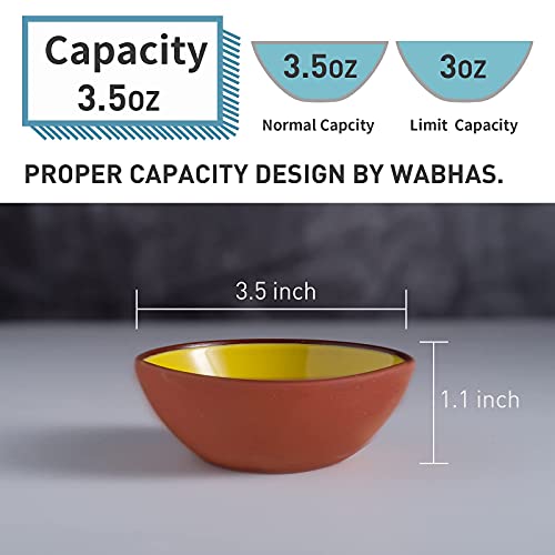 YMASINS Small Bowls, Terracotta pinch bowls, Ceramic Dipping Bowls Set of 8, Sauce dish prep bowls,11 Wabhas tiny bowls, Small Pinch Bowls for Cooking Prep(3.5 oz)