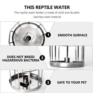 Popetpop Reptile Water Feeder, Reptile Water Bowl Automatic Water Dispenser Turtle Feeders Lizard Drinking Dish Waterer Feeding Accessories Reptile Food Dish for Turtle Bearded Dragons Tortoise