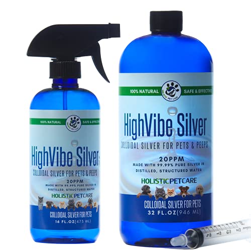 HighVibe Silver 32 oz and 16 oz Colloidal Silver for Pets