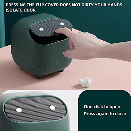 AnyCar Cute Mini Ninja Desktop Trash Can Double Press Trash Can with Lid Suitable for Office Bedroom Trash Can