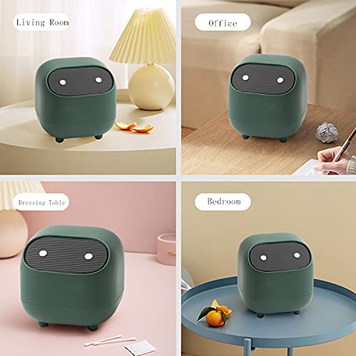 AnyCar Cute Mini Ninja Desktop Trash Can Double Press Trash Can with Lid Suitable for Office Bedroom Trash Can