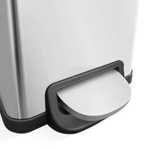 Innovaze 2.6 Gal./10 Liter Slim Stainless Steel Step-on Trash Can for Bathroom and Office