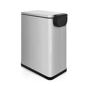 Innovaze 2.6 Gal./10 Liter Slim Stainless Steel Step-on Trash Can for Bathroom and Office