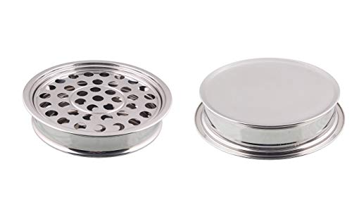 Communion Ware 2 Holy Wine Serving Trays with A Cover - Stainless Steel (Silver/Mirror)