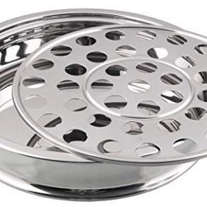 Communion Ware 2 Holy Wine Serving Trays with A Cover - Stainless Steel (Silver/Mirror)