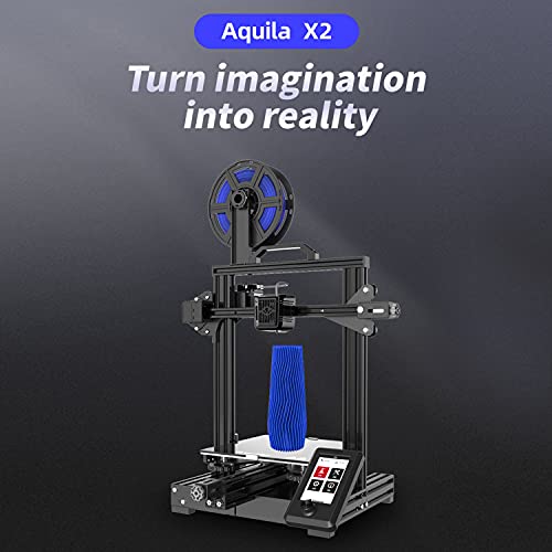 Voxelab Aquila X2 Upgrade 3D Printer Integrated Structure Design with Carborundum Glass Platform and TMC2208 32-bit Silent Mainboard, 8.66x8.66x9.84in Printing Size