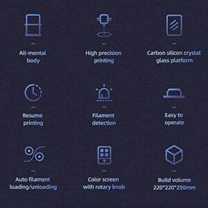 Voxelab Aquila X2 Upgrade 3D Printer Integrated Structure Design with Carborundum Glass Platform and TMC2208 32-bit Silent Mainboard, 8.66x8.66x9.84in Printing Size