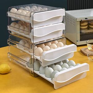 KELEJU Egg Storage Box 40 Grid ,Large Capacity Double Drawer,Household Fresh-Keeping Egg Shelf Tray,Storage Box For Kitchen Counter And Refrigerator,Transparent And Visible