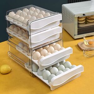 KELEJU Egg Storage Box 40 Grid ,Large Capacity Double Drawer,Household Fresh-Keeping Egg Shelf Tray,Storage Box For Kitchen Counter And Refrigerator,Transparent And Visible