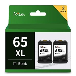 foiset remanufactured inkjet 65xl 2 black replacement for hp 65xl 65 xl ink cartridge for envy 5055 5052 5058 deskjet 3755 2655 3720 3722 3723 3752 3758 2652 2624 high yield