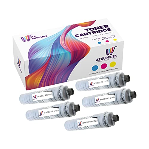 AZ SUPPLIES Compatible Toner Cartridge Replacement for Ricoh 885400 (Type 6110D) Aficio 1060 Aficio 1075 Aficio 2051 Aficio 2060 - 2075 - AP900 - MP 5500 SP-MP 6500-MP 6500 SP-MP 7500 SP Black 5 Pack