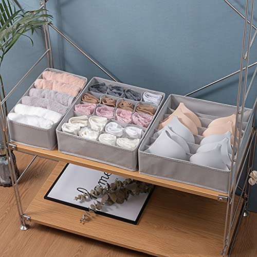 Xicennego Underwear Storage Box Set Drawer Divider, Underwear, Bra, Socks, Tie Storage Box-3 Sets（Pink