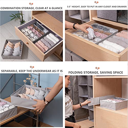 Xicennego Underwear Storage Box Set Drawer Divider, Underwear, Bra, Socks, Tie Storage Box-3 Sets（Pink