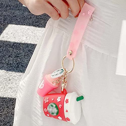 Airpods Case,3D Cute Funny Cool Kawaii Fashion Ice Cream Cup Airpods Case,Soft Silicone Skin Cover Shock-Absorbing Protective Case with Keychain for Airpods 2 & 1 Charging Case (Red)