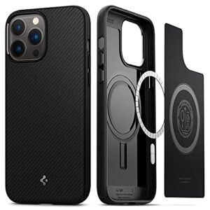 spigen mag armor (magfit) compatible with magsafe designed for iphone 13 pro max case (2020) - matte black