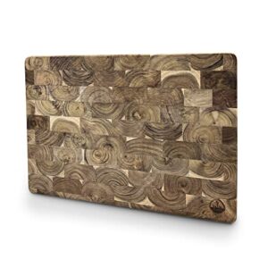 palm naki acacia wood cutting board - large & durable cutting board, decorative cutting board, 20” x 14” x 1.26”