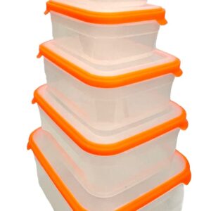 HELSIM Orange 10-Piece Containers Set with Lids for Storage, Lunch, and Meal Prep, Dishwasher & Microwave Safe