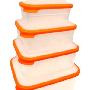 HELSIM Orange 10-Piece Containers Set with Lids for Storage, Lunch, and Meal Prep, Dishwasher & Microwave Safe