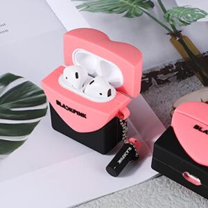 Lupct Fashion Case for AirPod 2/1 Cover Cases Cute Funny Luxury Cool Design for Men Boys Teen Girls Women Fun Unique Character 3D Trendy Pretty Stylish for AirPods 2/1 Air Pods 2/1(Pink Heart)