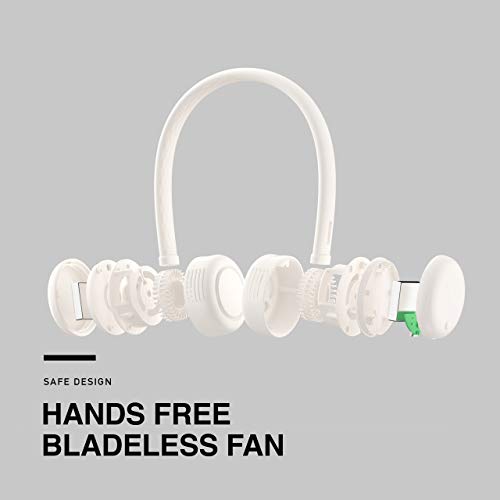 Dansoon Bladeless Neckband Rechargeable Portable Fan (Cream White)