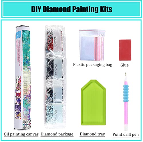 cupmod 5D Diamond Painting Kits for Adults, Giraffe Full Drill Round Crystal Rhinestone Diamond Art Gem Painting，Diamond Painting Animals for Home Wall Decor 11.7x15.8 inch