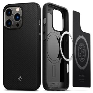 spigen mag armor (magfit) compatible with magsafe designed for iphone 13 pro case (2020) - matte black