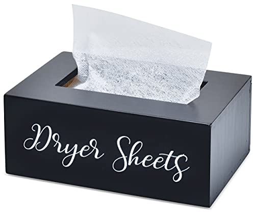 Boathouse Design Rustic Farmhouse Dryer Sheet Dispenser for Laundry Room Decor - Decorations and Organization - Laundry Softener Dispenser - Cute Home Laundry Room Décor - Elevate Your Home - Black