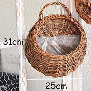 UXZDX Hand-Woven Hanging Basket Storage Basket Flower Pot Wall Hanging Basket Potted Flower Pot Basket Rattan Basket