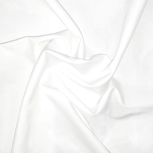 White Combed Cotton Fabric by The Yard for Quilting Sewing Broadcloth 2 Yard or 5 Yard Cloth (2 Yard)