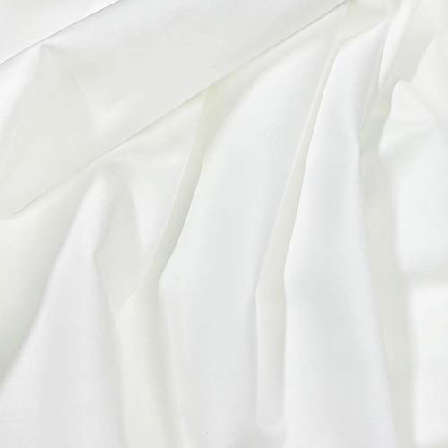 White Combed Cotton Fabric by The Yard for Quilting Sewing Broadcloth 2 Yard or 5 Yard Cloth (2 Yard)