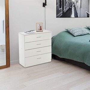 Volowoo 4-Drawer Chest Storage,Dresser Organizer, MDF Wood Simple Dresser Tower Easy to Assemble Chest of Drawers for Bedroom, Hallway, Entryway, Closets,Office (White)