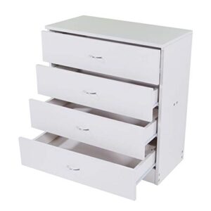 Volowoo 4-Drawer Chest Storage,Dresser Organizer, MDF Wood Simple Dresser Tower Easy to Assemble Chest of Drawers for Bedroom, Hallway, Entryway, Closets,Office (White)