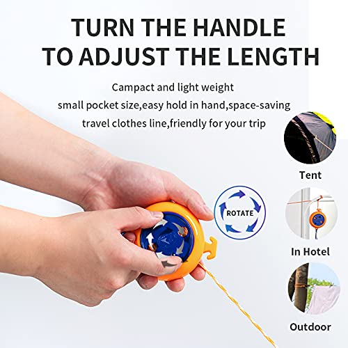 PLAY-KING Retractable Clothesline Portable for Hanging Camping Travel Outdoor