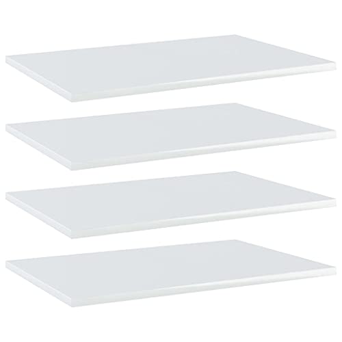 KTHLBRH (Quick Delivery) can be Combined with Other Products, Bookshelf cabinets, Bathroom cabinets, Floating Shelves, etc. Bookshelf Boards 4 pcs High Gloss White 23.6"x15.7"x0.6" Chipboard